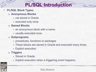 PLSQL (1).ppt | Databases | Computer Software and Applications