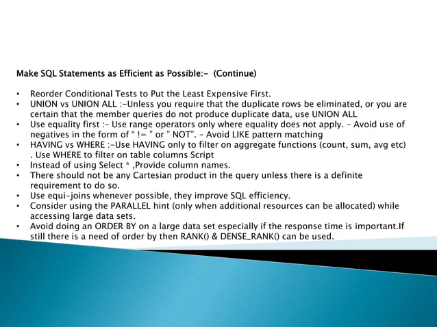 Pl sql best practices document | PPT