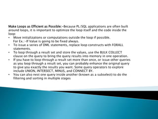 Pl sql best practices document | PPT