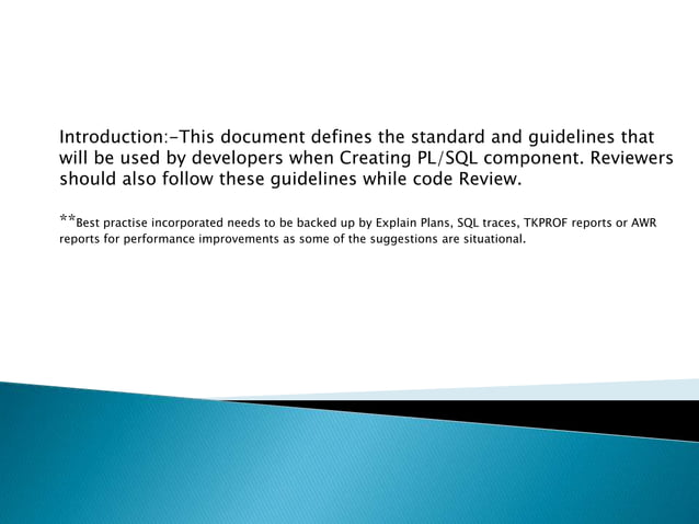 Pl sql best practices document | PPT