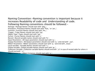 Pl sql best practices document | PPT