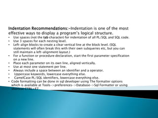 Pl sql best practices document | PPT