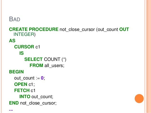 Plsql And Sql Vcoding Guidelines Part 5 4693