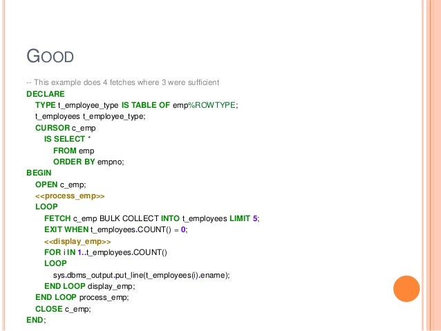 Plsql And Sql Vcoding Guidelines Part 5