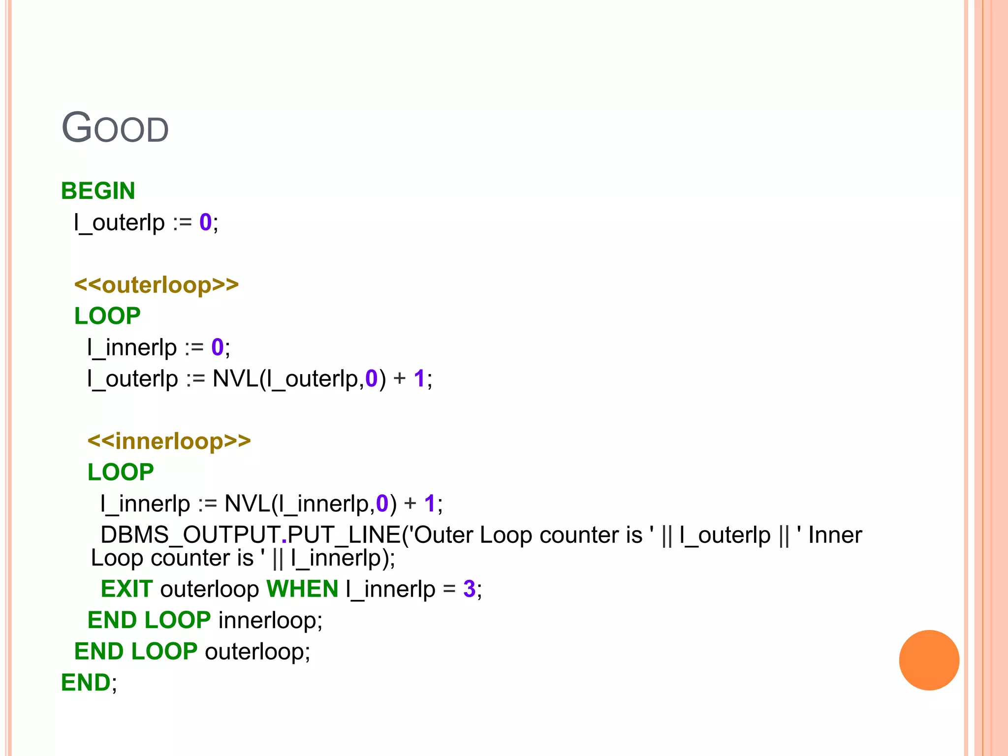 Plsql Coding Guidelines Part 6 Ppt