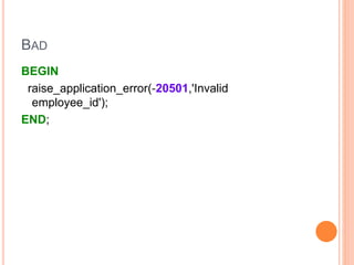 PL/SQL & SQL CODING GUIDELINES – Part 7 | PPT