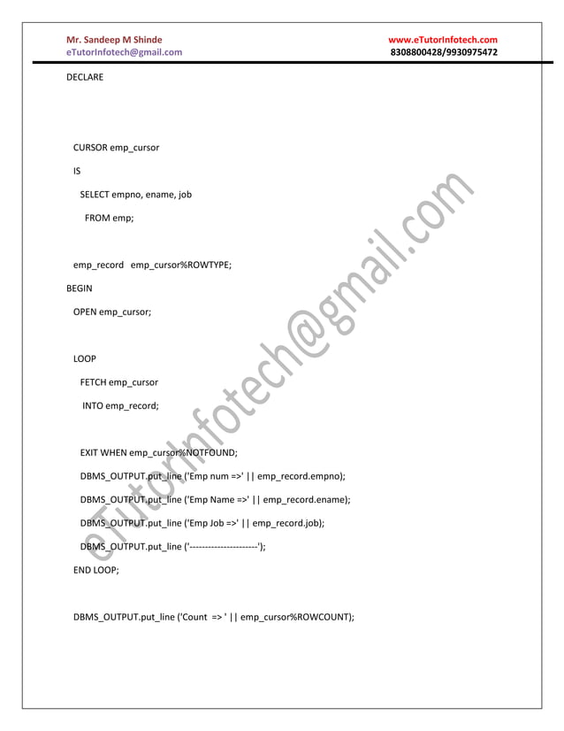 Plsql examples | PDF