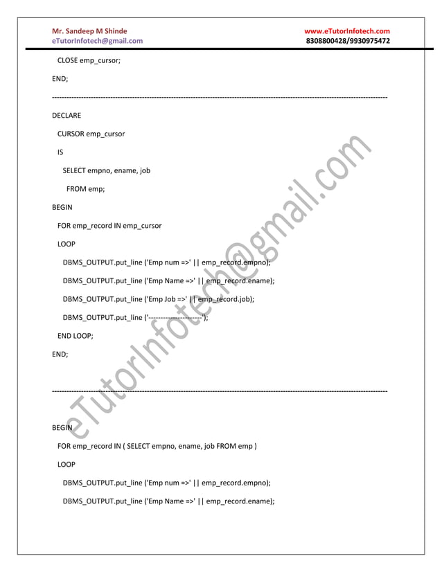 Plsql examples | PDF