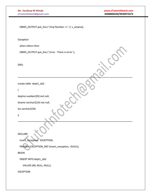 Plsql examples | PDF