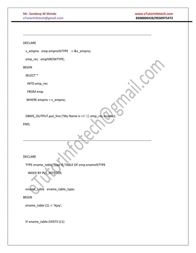 Plsql examples | PDF