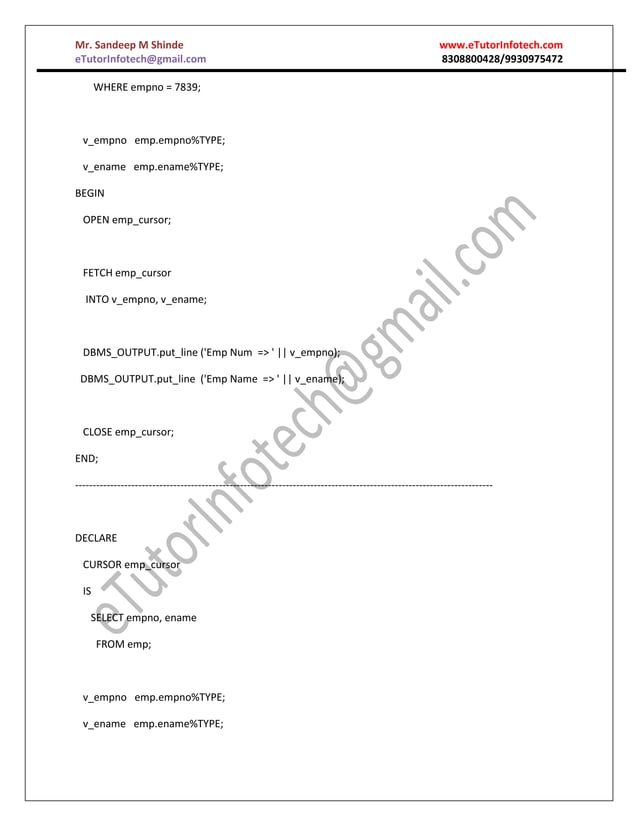 Plsql examples | PDF