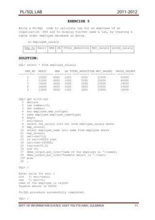Plsql lab mannual | PDF