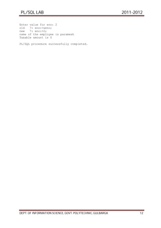 Plsql lab mannual | PDF