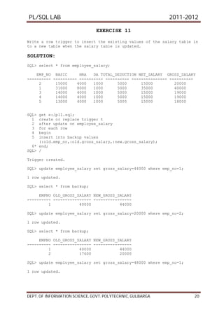 Plsql lab mannual | PDF