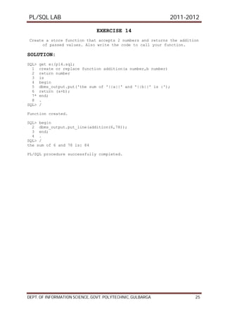 Plsql lab mannual | PDF