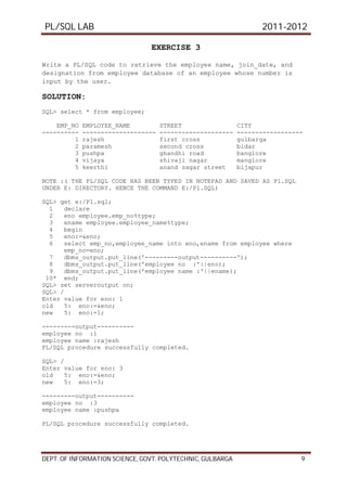 Plsql lab mannual | PDF