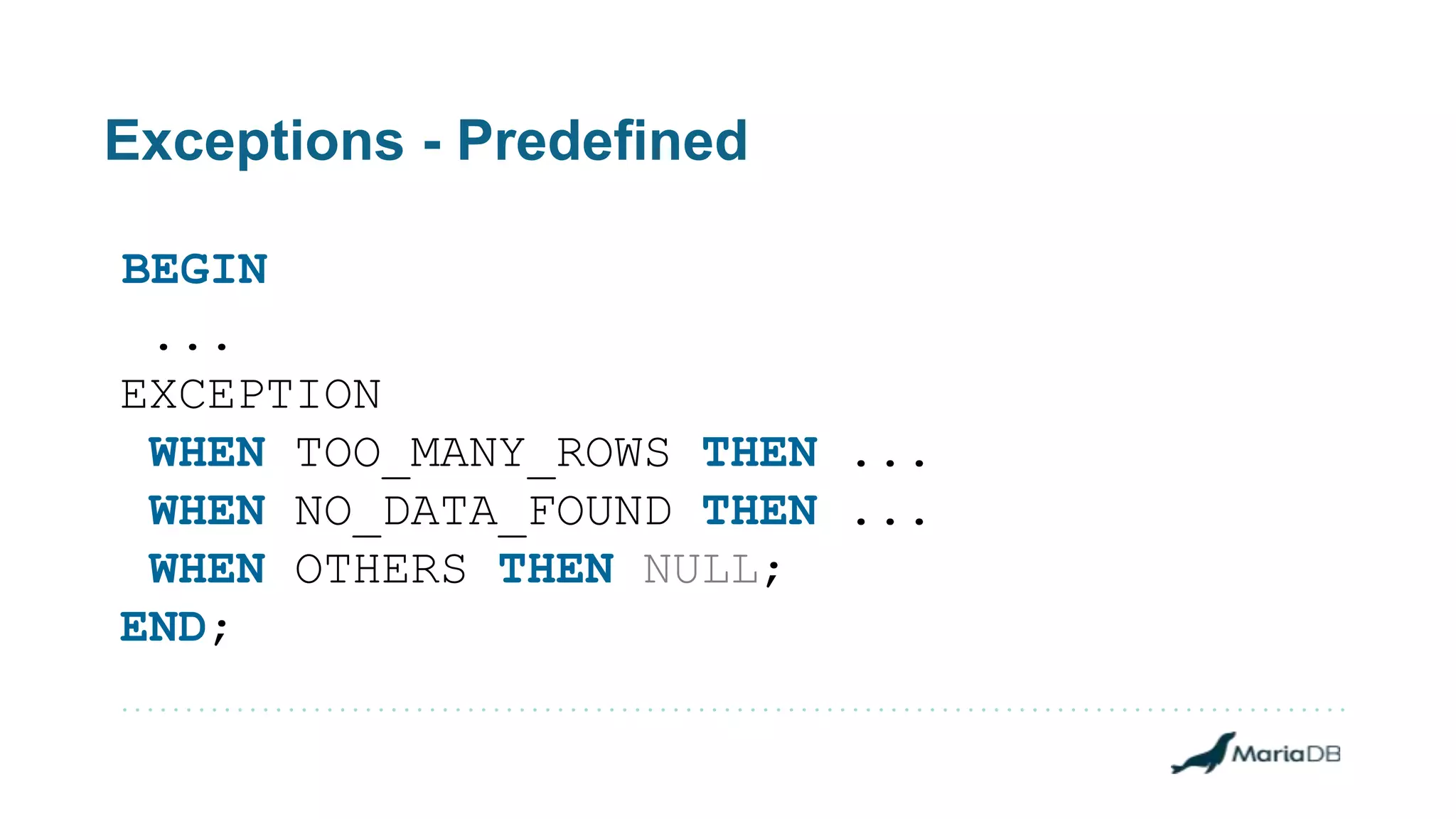 Writing powerful stored procedures in PL/SQL | PPT