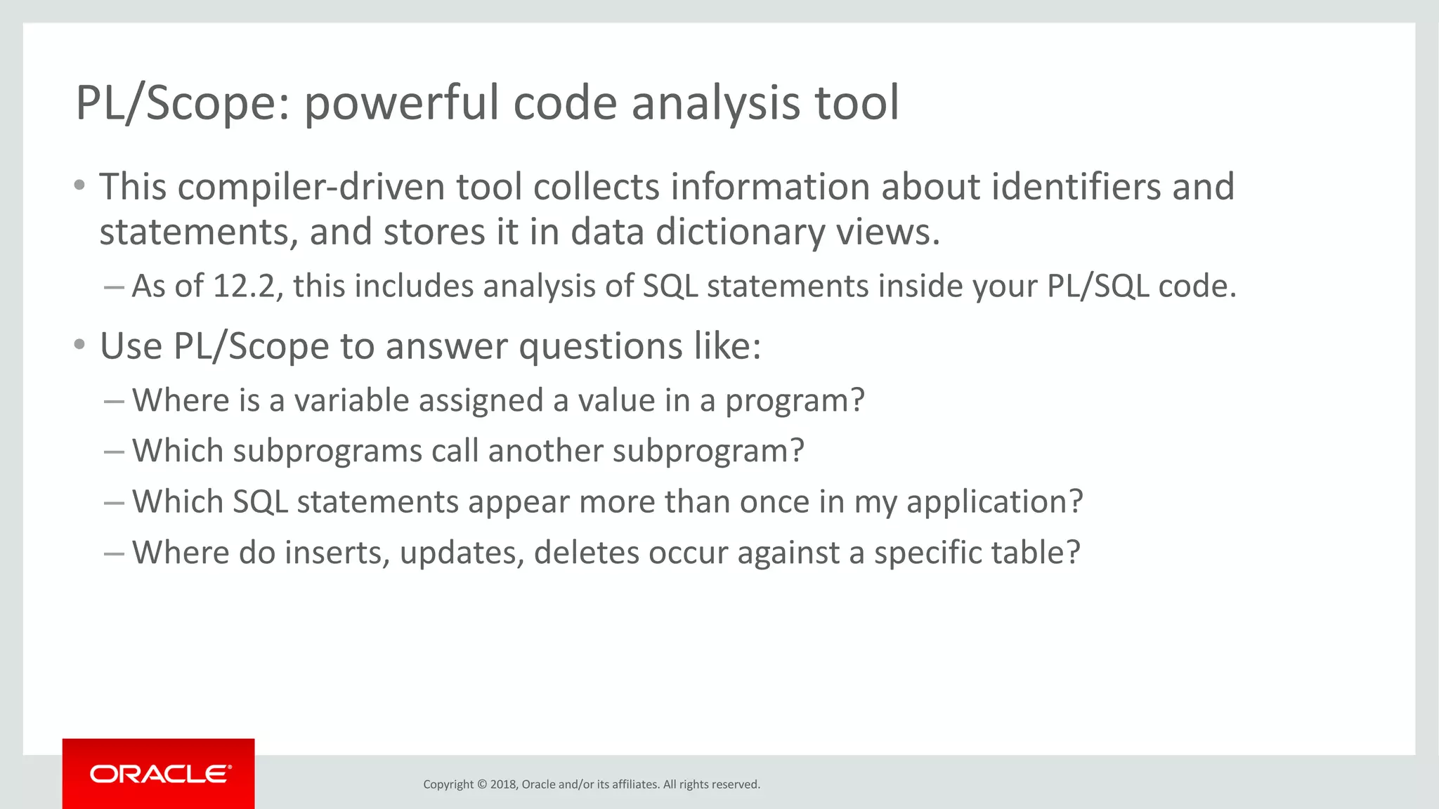 Oracle PL/SQL 12c and 18c New Features + RADstack + Community Sites | PPT