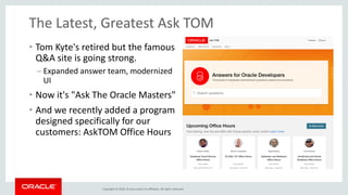 Oracle PL/SQL 12c and 18c New Features + RADstack + Community Sites | PPT
