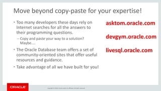 Oracle PL/SQL 12c and 18c New Features + RADstack + Community Sites | PPT