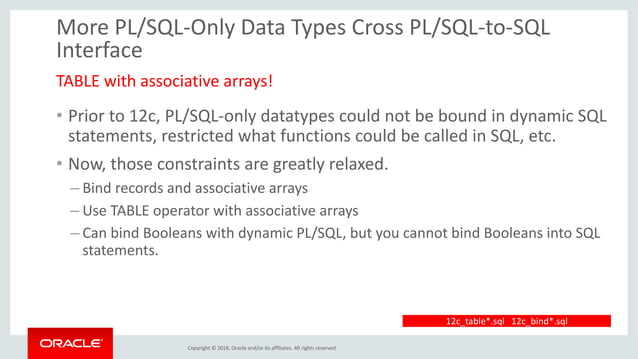Oracle PL/SQL 12c and 18c New Features + RADstack + Community Sites | PPT