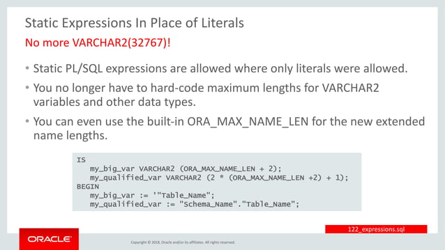 Oracle PL/SQL 12c and 18c New Features + RADstack + Community Sites | PPT