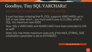 New Stuff in the Oracle PL/SQL Language | PPT