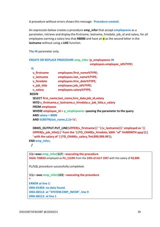 plsql notes.pdf for students Oracle databases | PDF