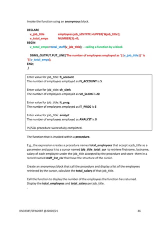 plsql notes.pdf for students Oracle databases | PDF