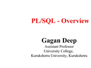 Plsql overview | PPT