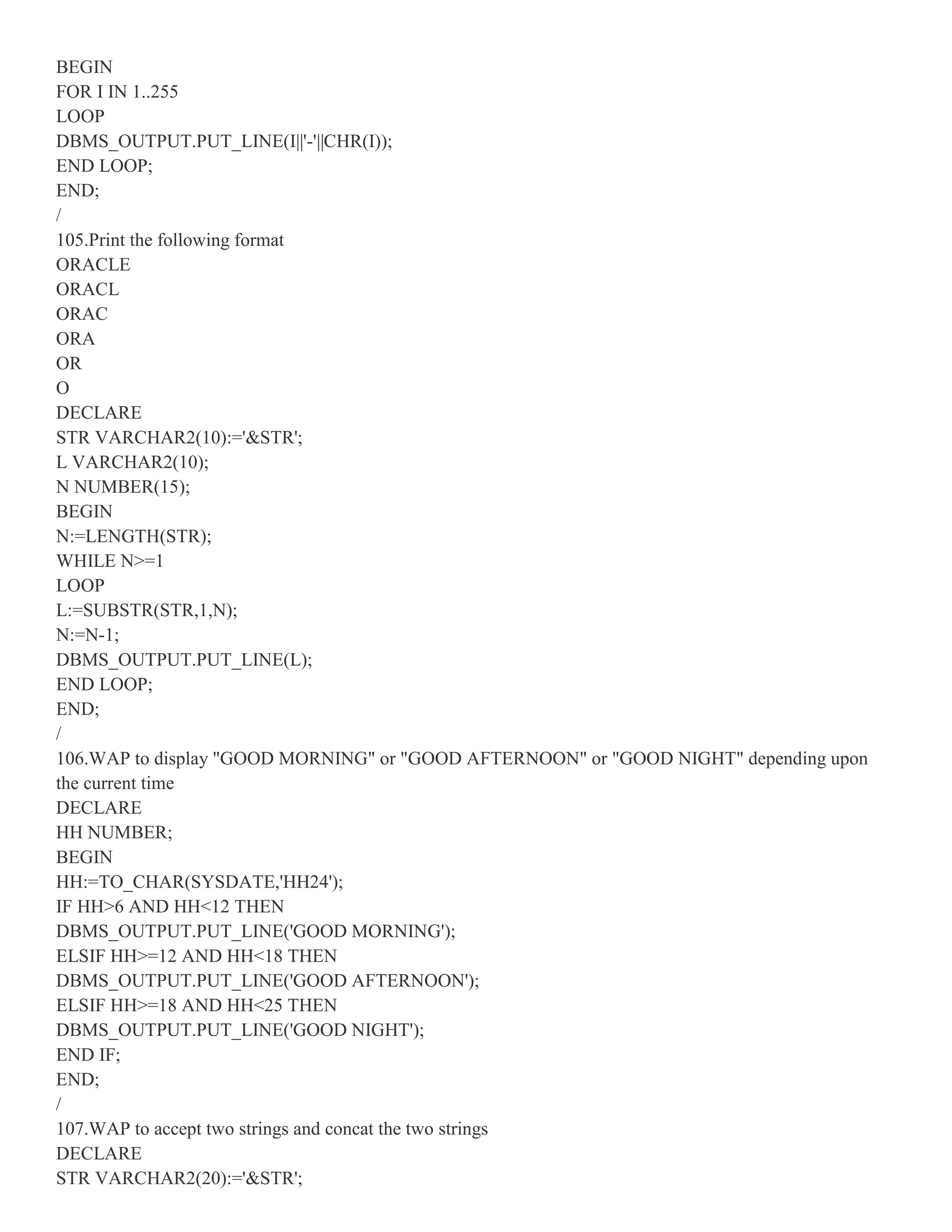 PL /SQL program UNIT 5 DMS 22319 | PDF