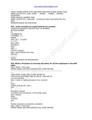 Plsql programs(encrypted) | PDF