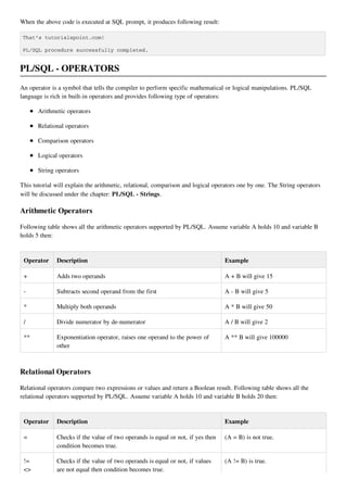 Plsql quick guide | PDF
