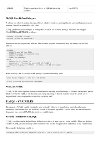 Plsql quick guide | PDF | Databases | Computer Software and Applications