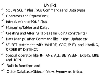 MySQL(PLSQL) Syllabus and SQL vs SQL * plus Session - 01.pptx