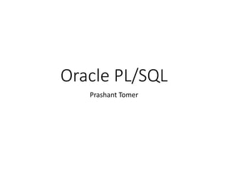 PlSQL training material for beginners start | PPT
