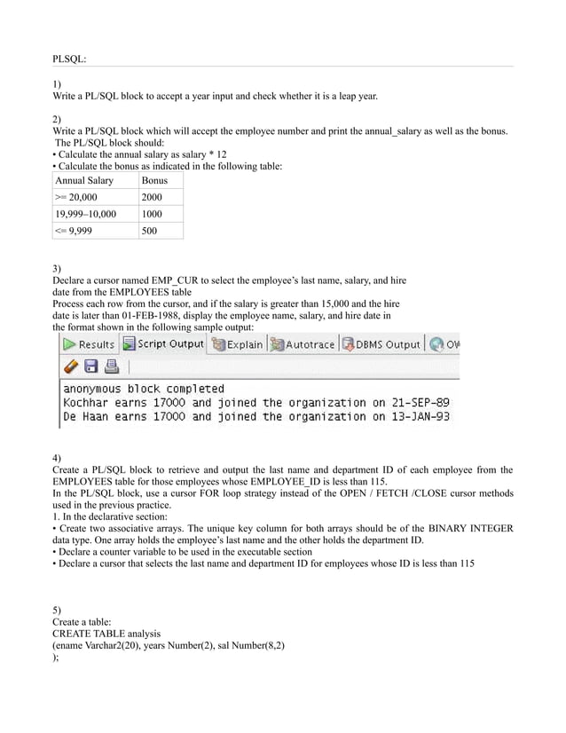 Plsql Task Pdf 