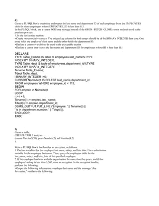 Plsql task answers | DOC