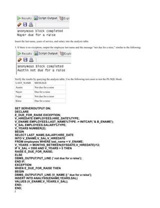 Plsql task answers | DOC