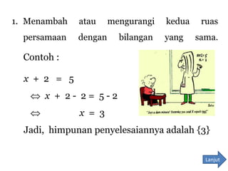 Persamaan Linear Satu Variabel | PPTX