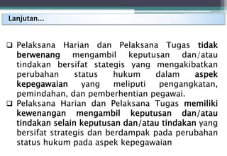 Kewenangan Pejabat Sementara Selaku Pelaksana Tugas (PLT) dan Pelaksana ...