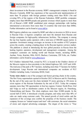 RDIF and partners expand the PLT logistics platform | PDF