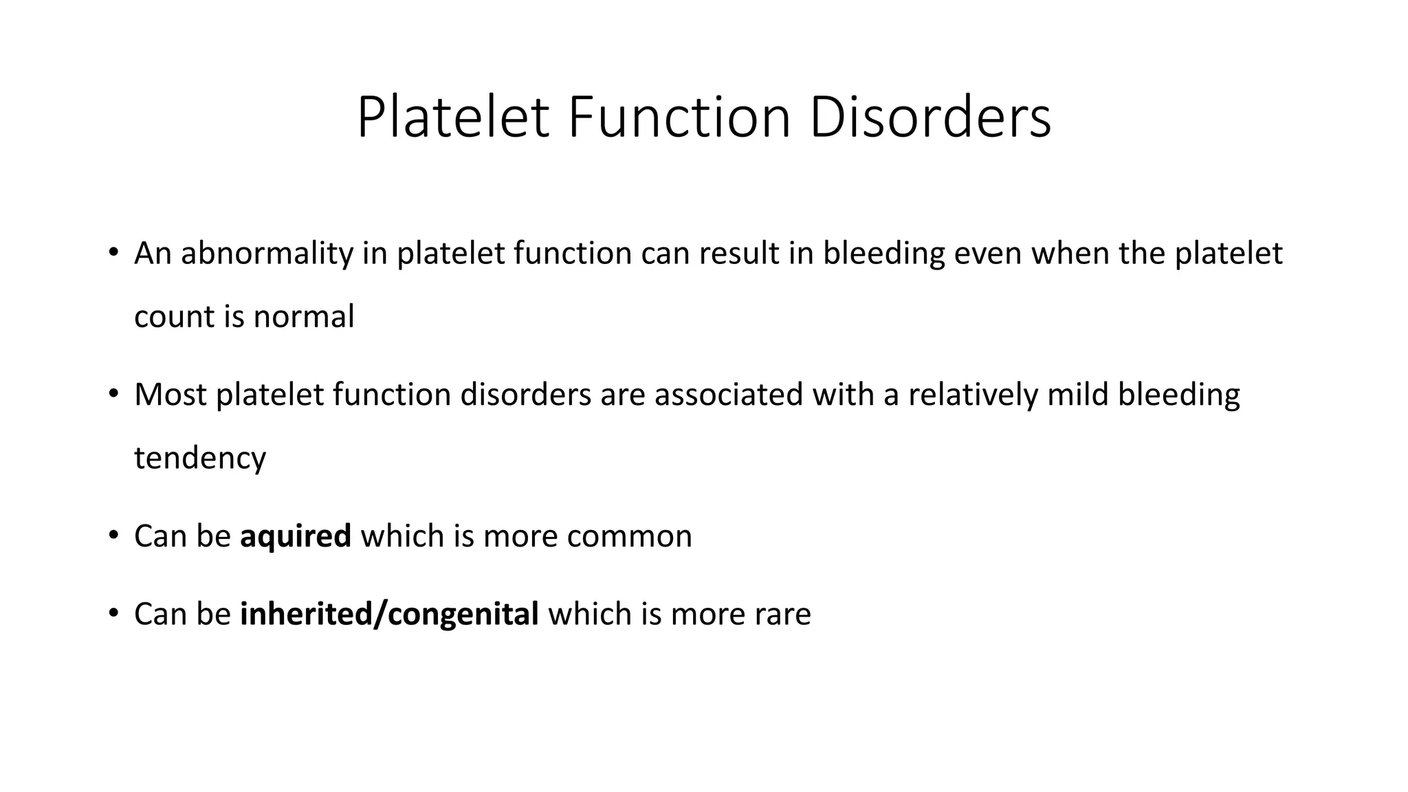 platelet function, disorders and its assesment | PPTX