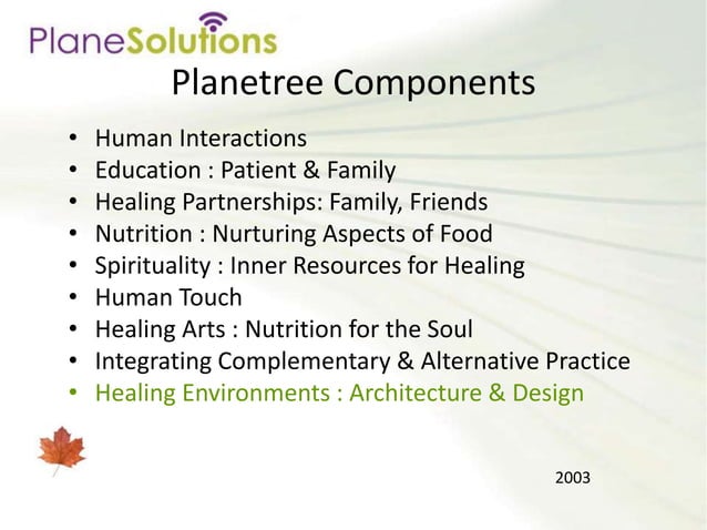 Research Roots of Planetree Patient-Centered Design | PPTX | Healthcare ...