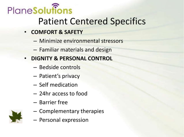 Research Roots of Planetree Patient-Centered Design | PPTX | Healthcare ...
