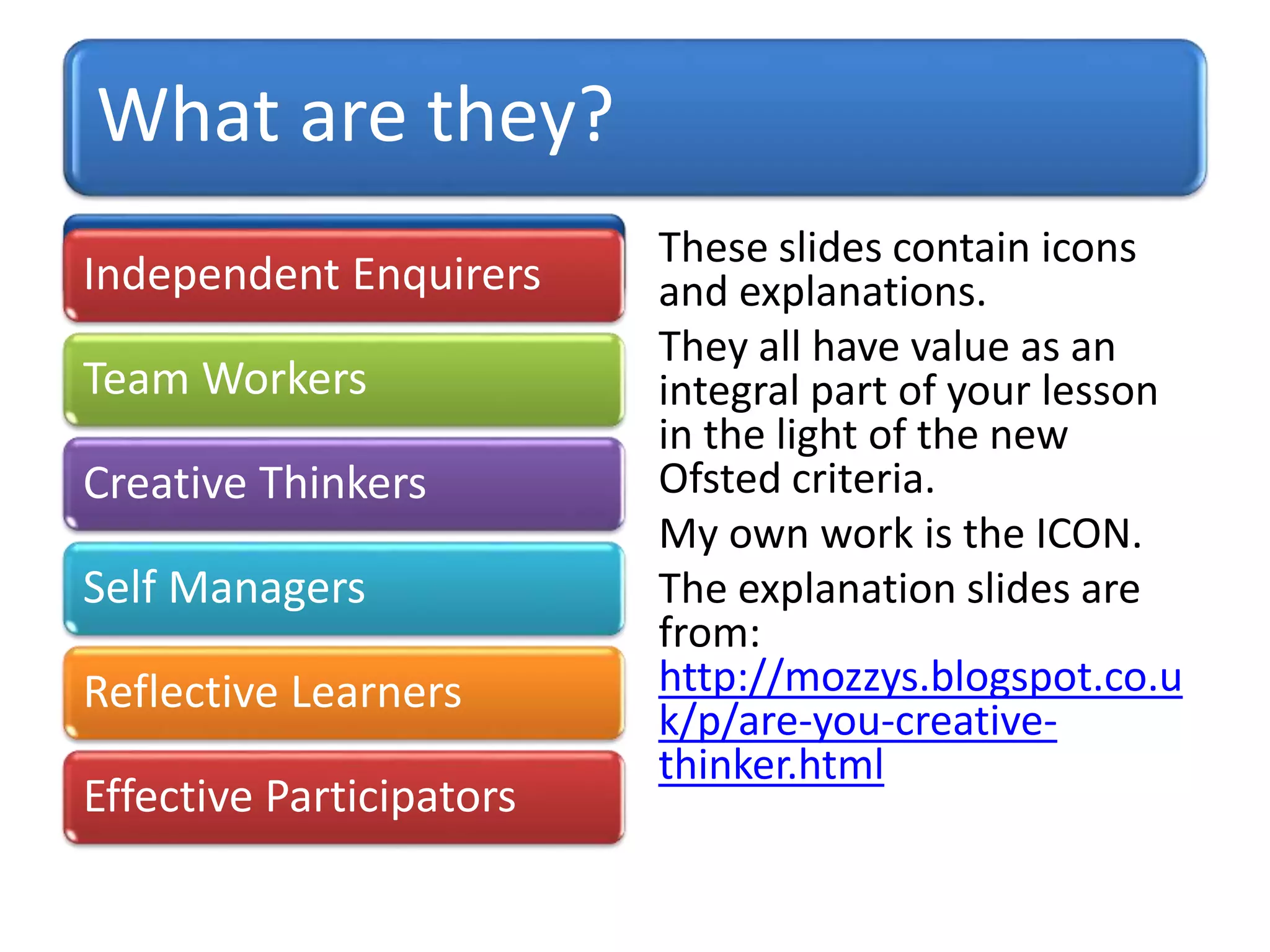 Personal Learning & Thinking Skills explained.... | PPTX | Workshops ...