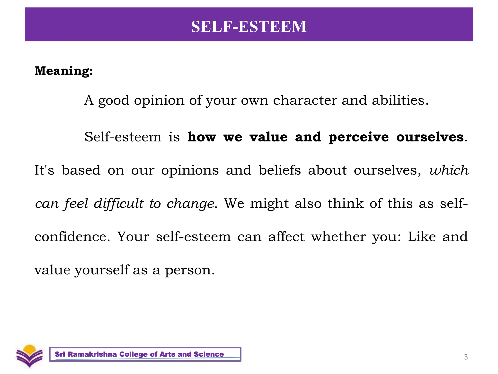 Introduction Self - Esteem & Self - Confidence | PPTX