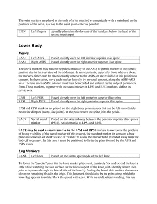 Plug in-gait+marker+placement | PDF
