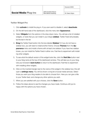 Plug Ins Cheat Sheet | PDF | Social Networking | Internet