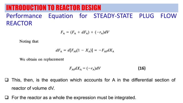 Plug Flow Reactor | PPTX | Chemistry | Science